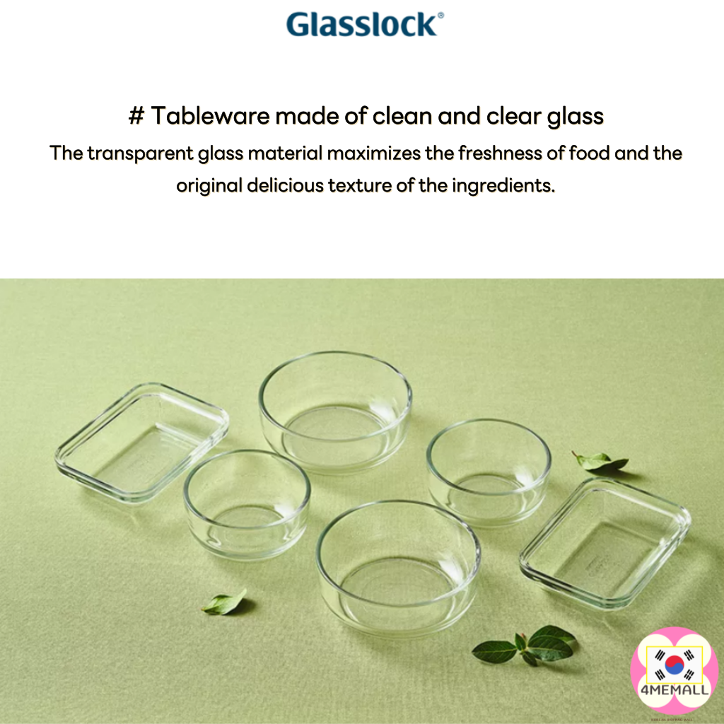 Glasslock Hansangcharim Plating Set for 2 Korean Table Setting Glass ...