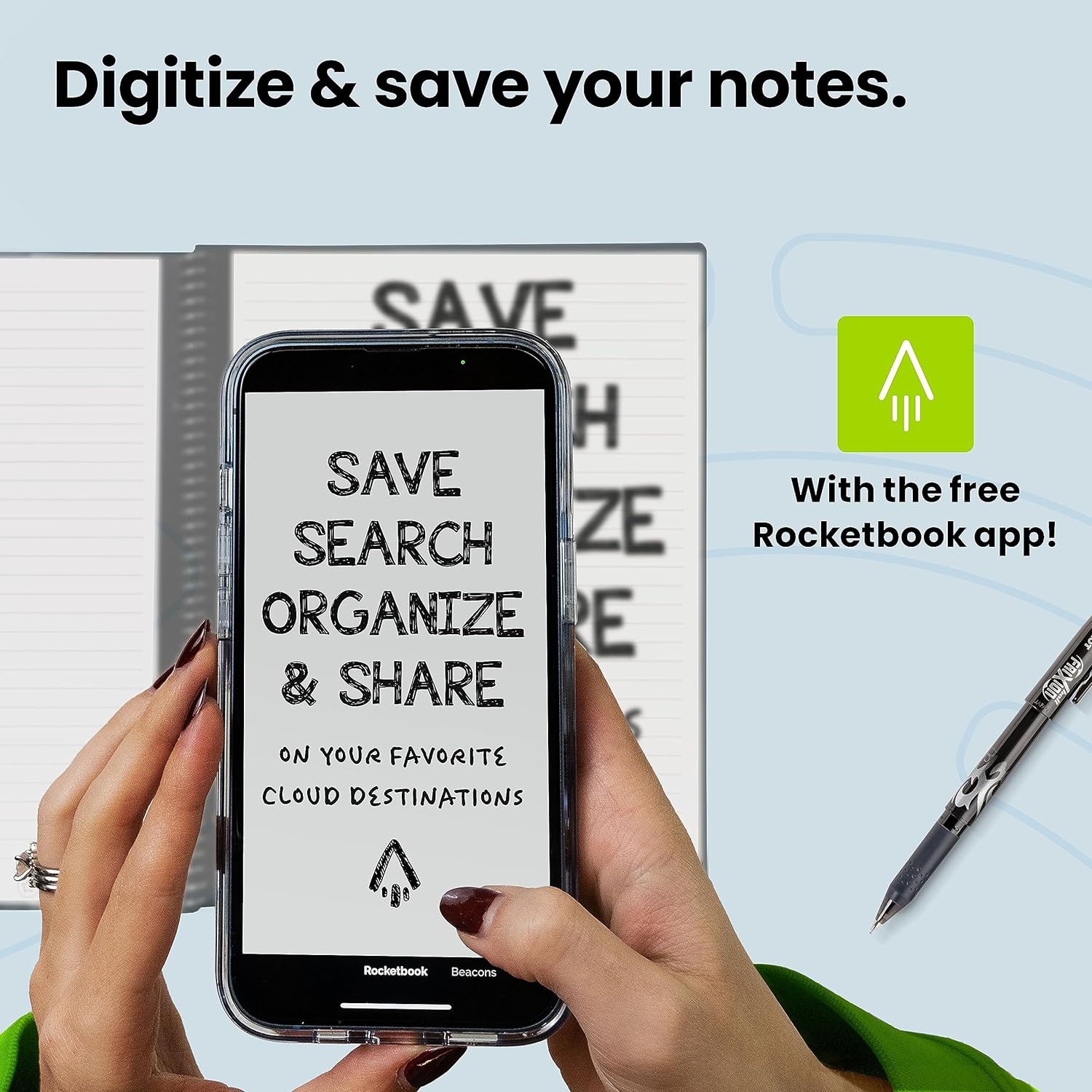 Rocketbook Fusion Smart Reusable Notebook - Calendar, To-Do Lists, and ...