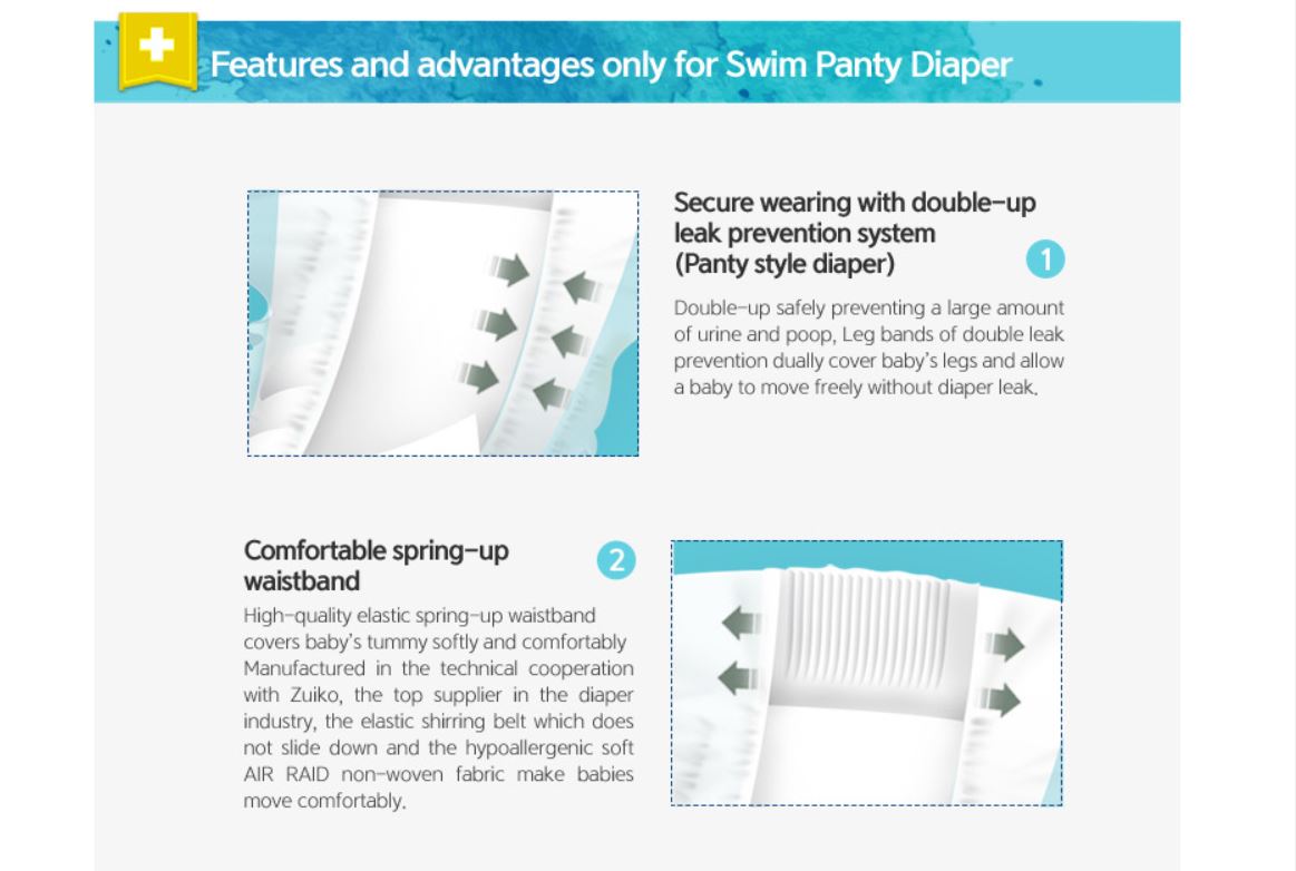 [KOREA] Disposable Swim Diapers / Baby Diaper for Water Play / Infant ...