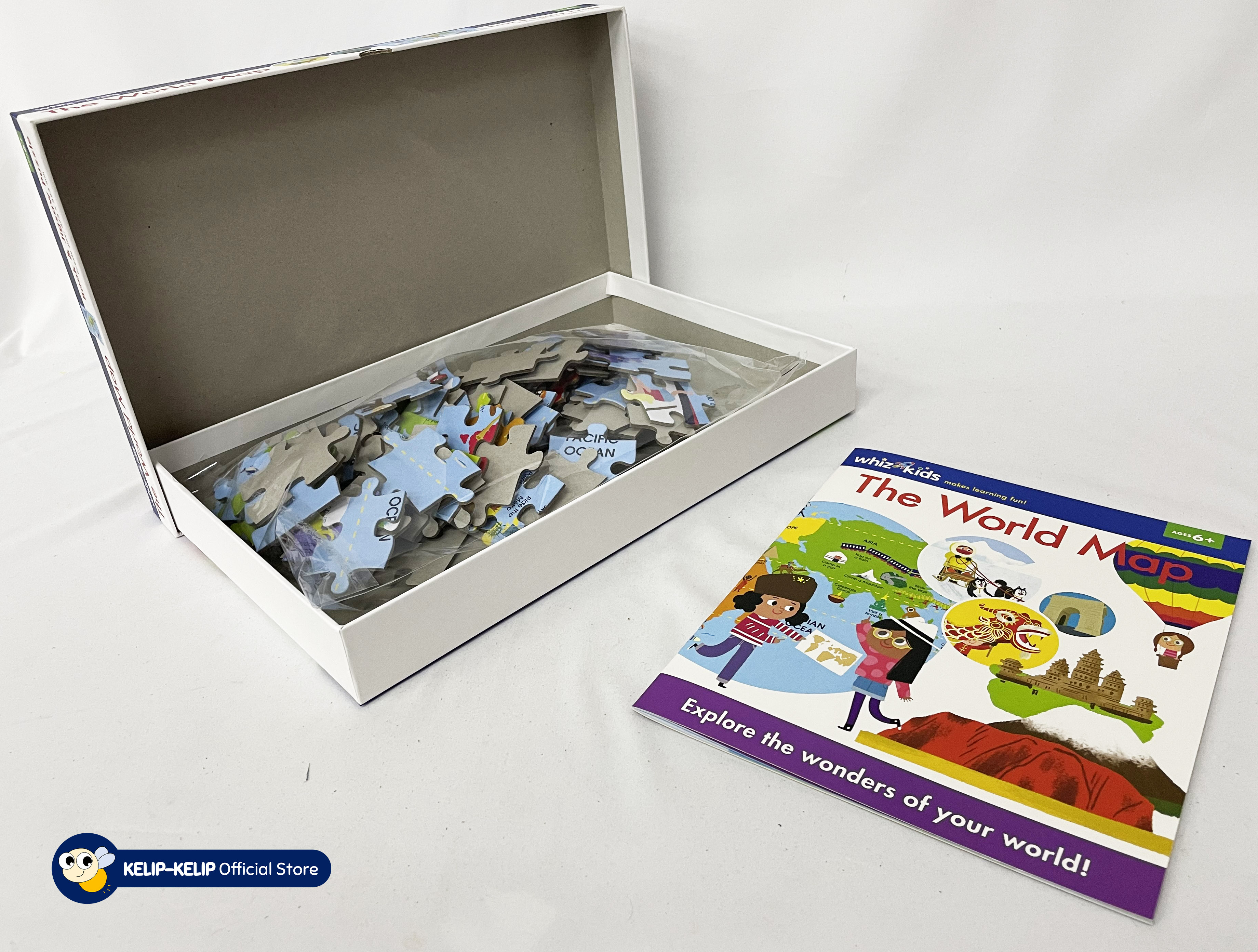 World Map Book & 100 Jigsaw Puzzle 100 Pc Set For Children To Play ...