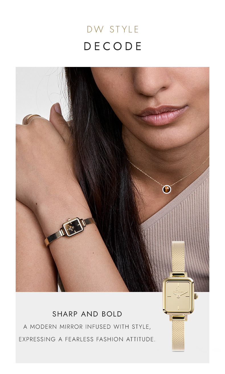 Daniel Wellington Quadro Mini Reflection Black - Women Watch stainless ...