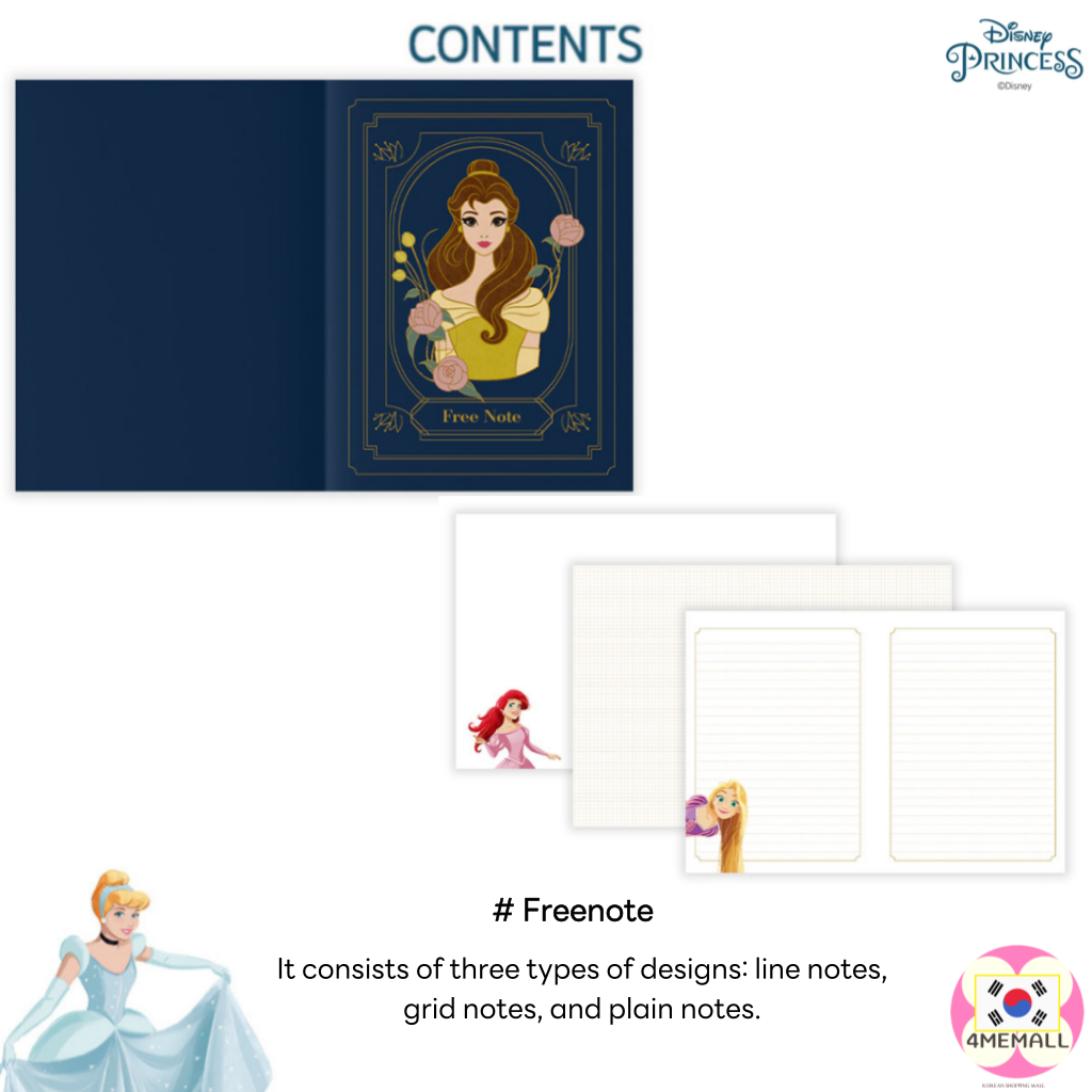 NEW 2024 Disney Princess Diary Date Type Korean Style Gift Planner ...