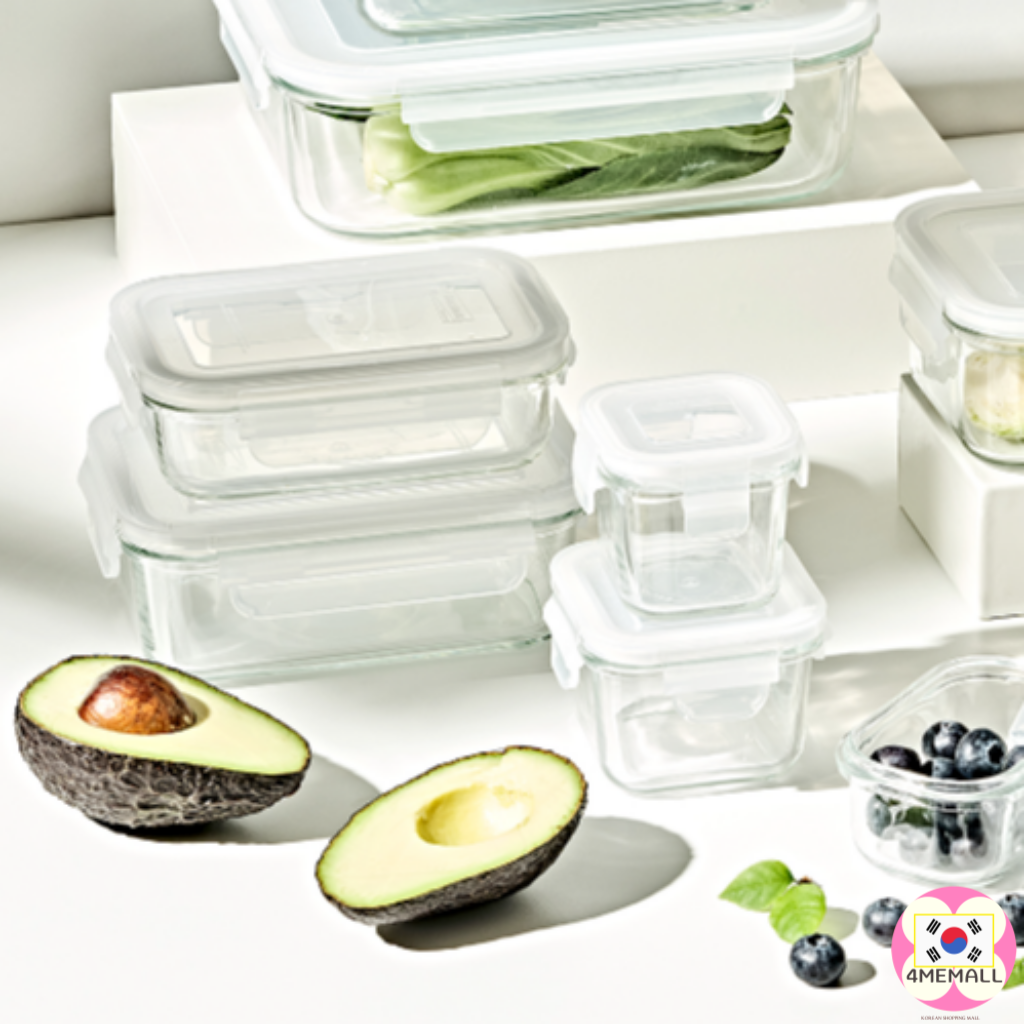 Glasslock Classic White Edition Glass Airtight Container Food Storage ...