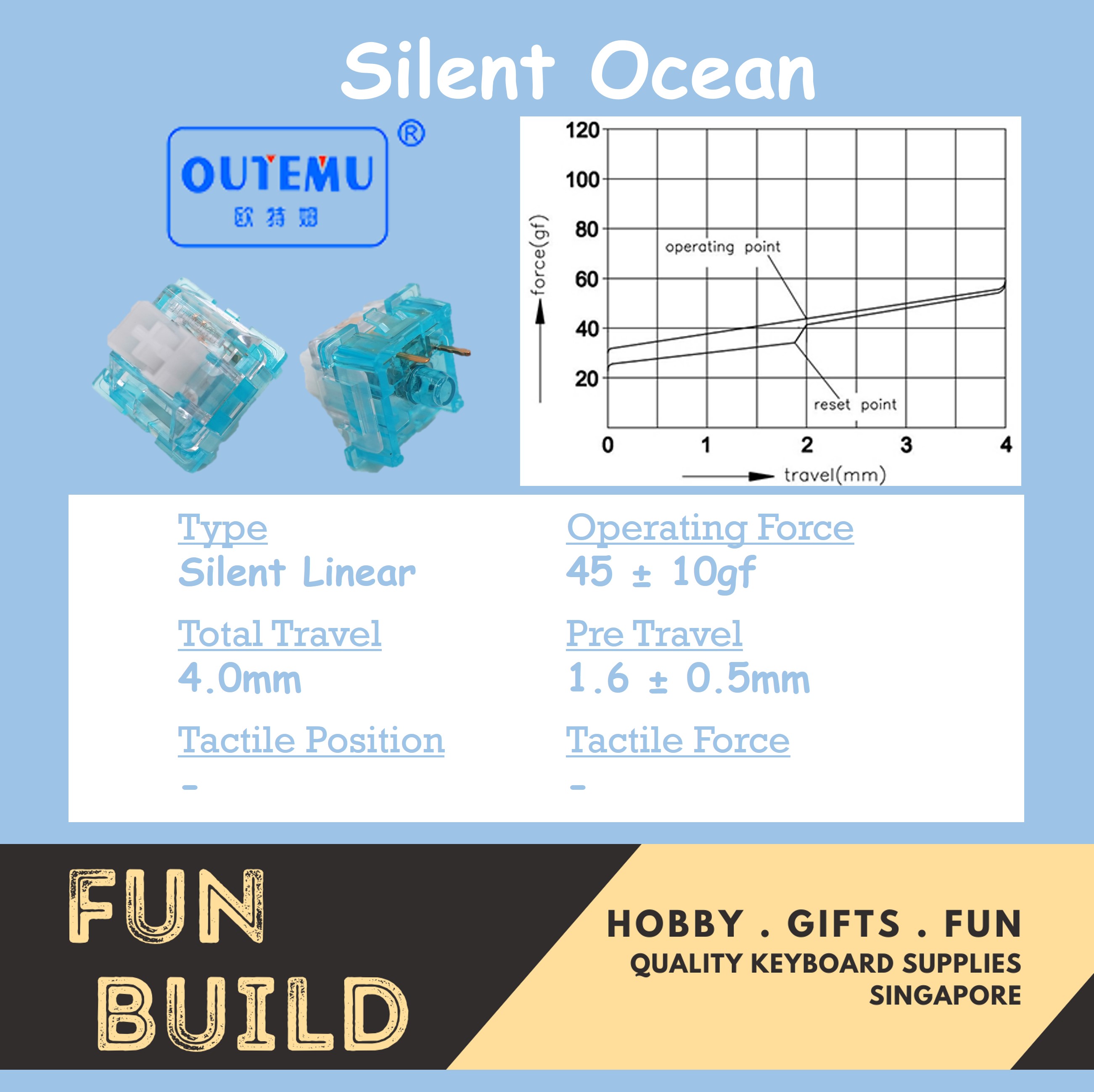 Outemu Silent Switch for Mechanical Keyboard (Peach/Lime/Ocean/Yellow Jade/Cream Yellow Pro V2 ...
