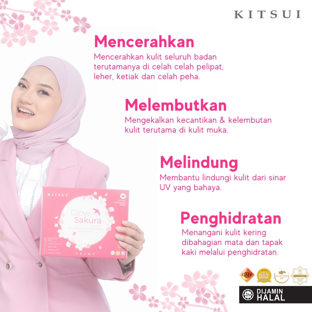Skin Whitening Supplement | Glow Sakura Bird's Nest & Sakura Extract ...