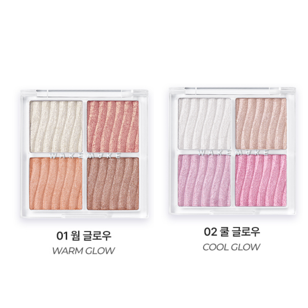 [WAKEMAKE] Glow Contouring Highlighter Palette 7.8g NEW | Bright pink glitter / Face & Body ...