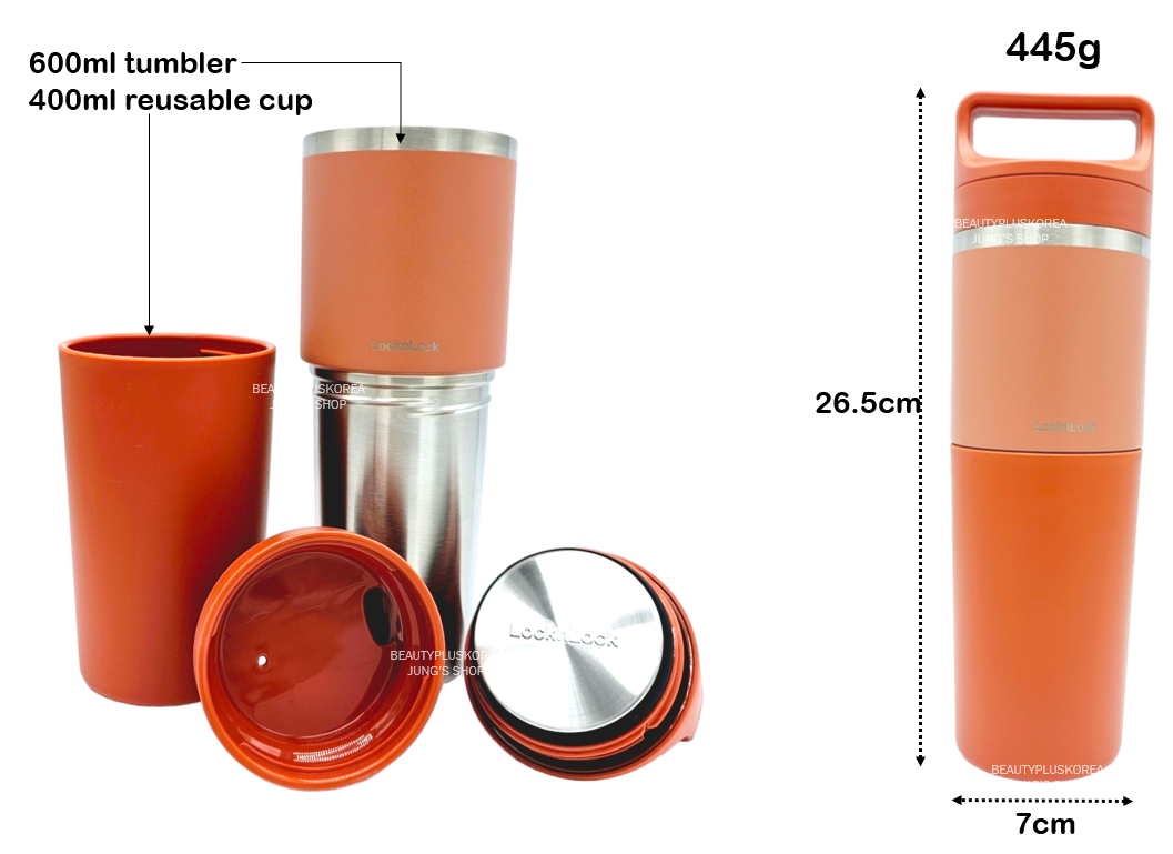 [LOCKnLOCK] SLO 2in1 With Tumbler 600ml LHC4332 Stainless steel thermal ...