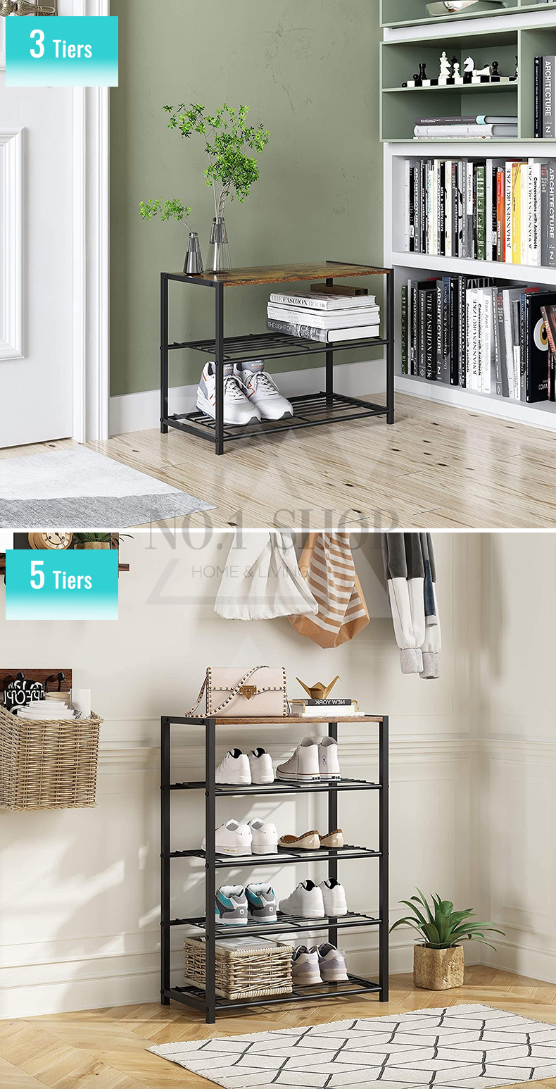 Multi-purpose Shoe Rack Bench with Wood Seat / Shoe Cabinet / Shoes ...