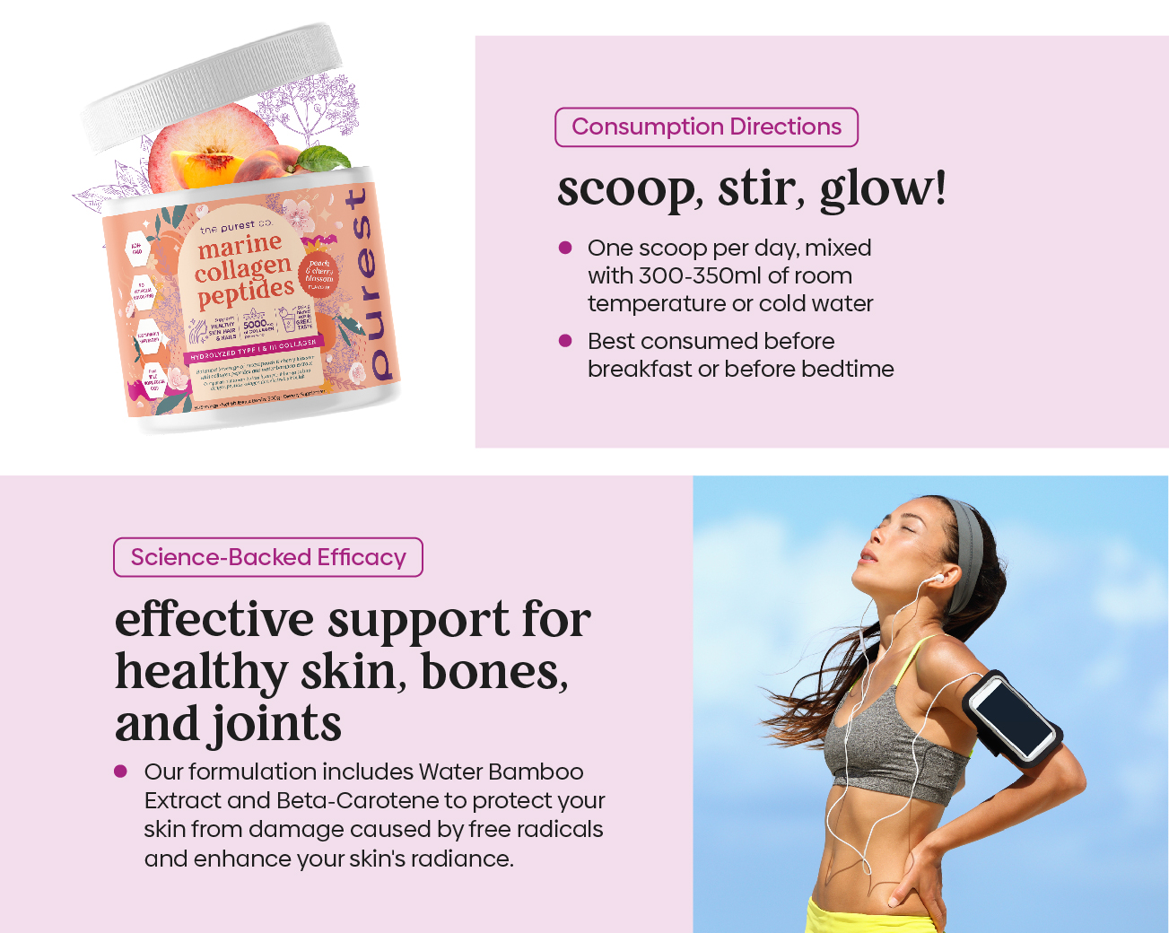 Purest Co Marine Collagen Peptides - Collagen Supplement For Skin, Hair ...