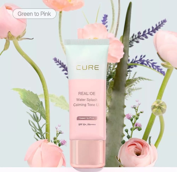 Cure REAL:OE Water Splash Calming Tone-up Sun Cream 40ml SPF50+ PA ...