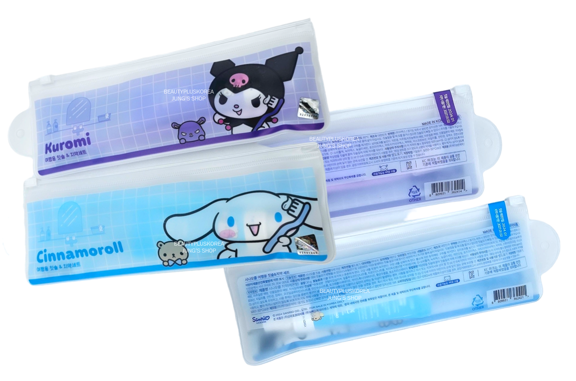 [SANRIO] ATEX Travel Toothbrush+Toothpaste set Kuromi/Cinnamoroll ...