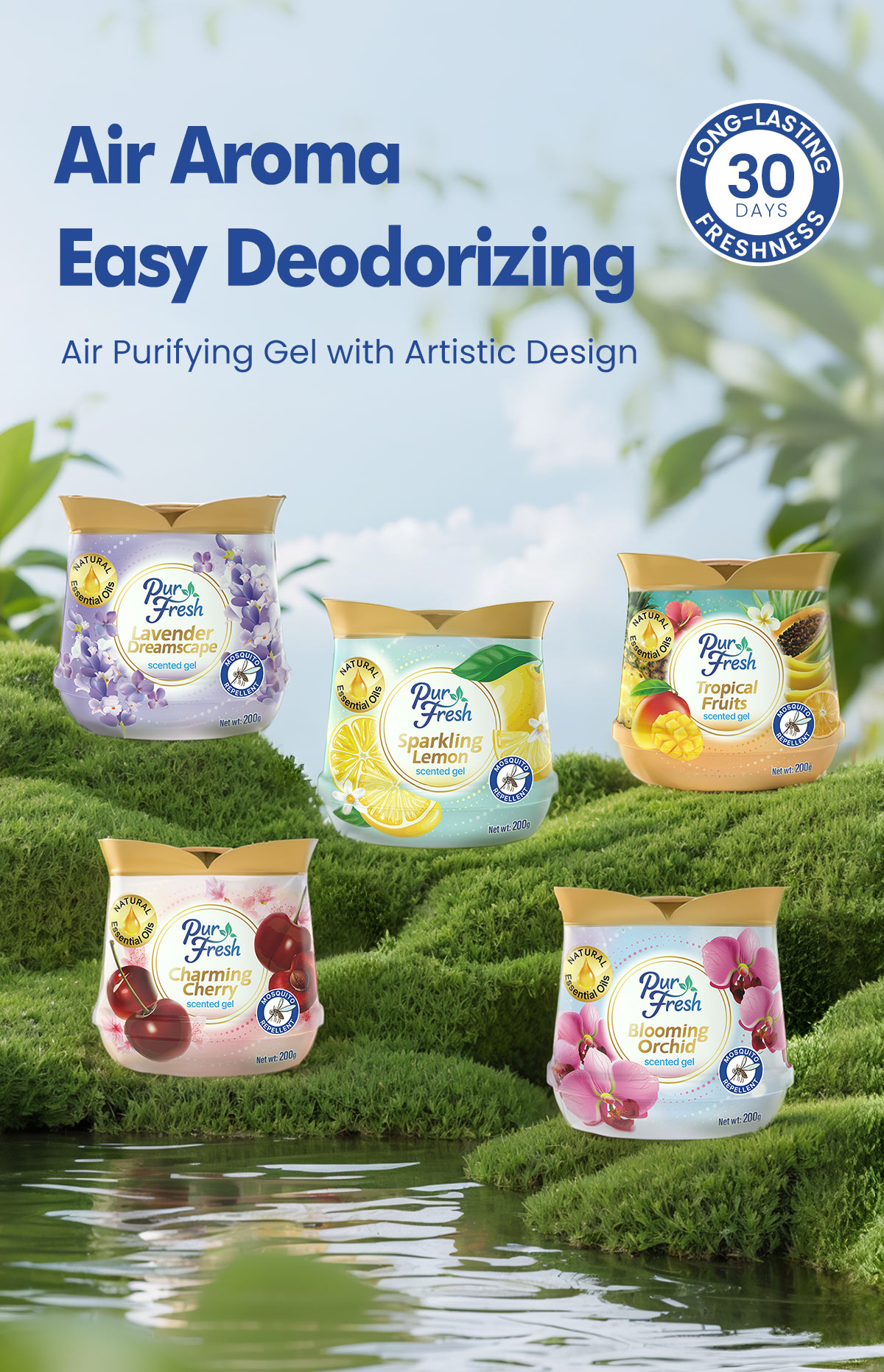 [ Value Pack ] Purfresh 3PK Room Fresh Air Freshener Gel | Mosquito ...
