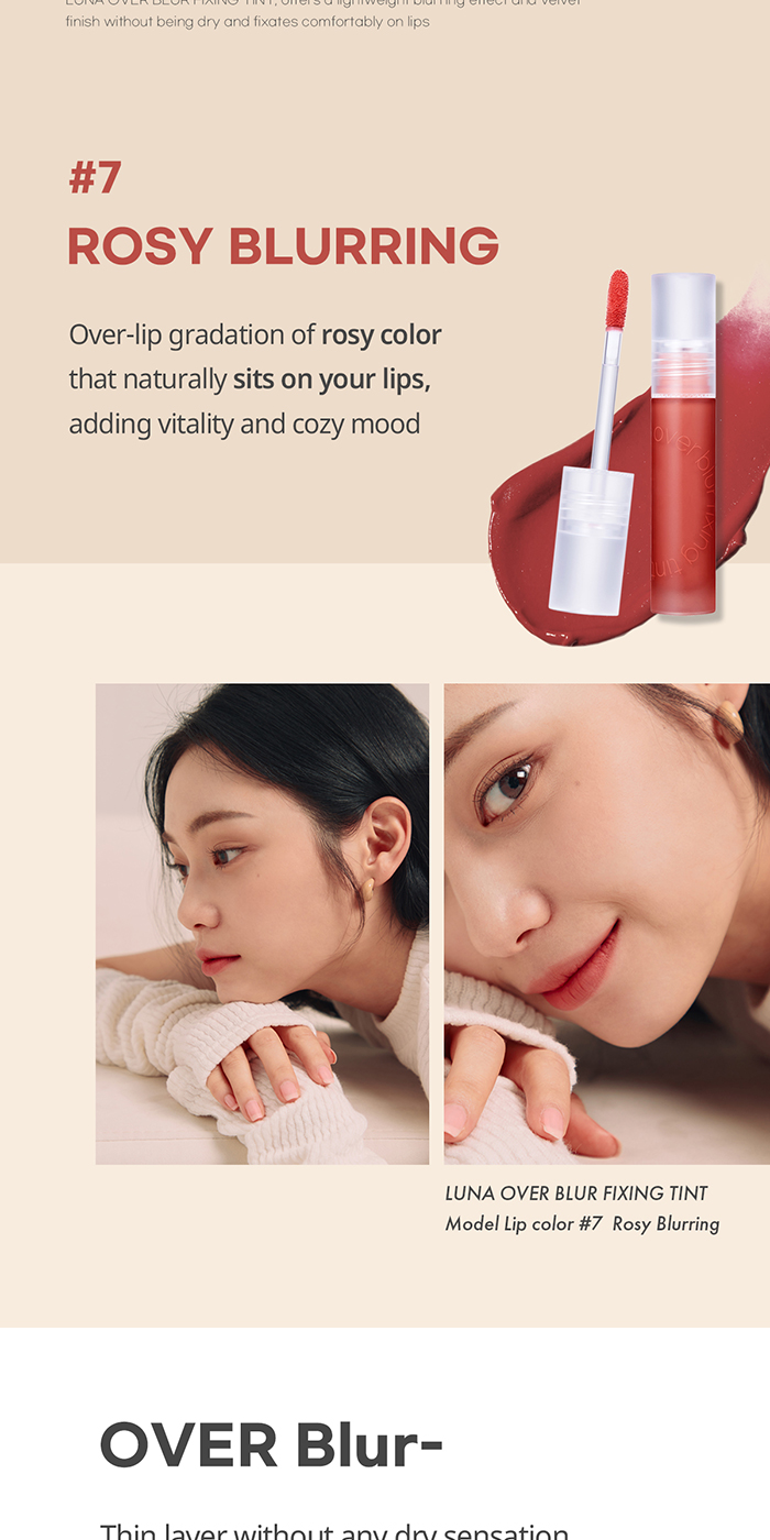 LUNA Official: Over Blur Fixing Tint - Semi-matte MLBB Tint (4.5g ...