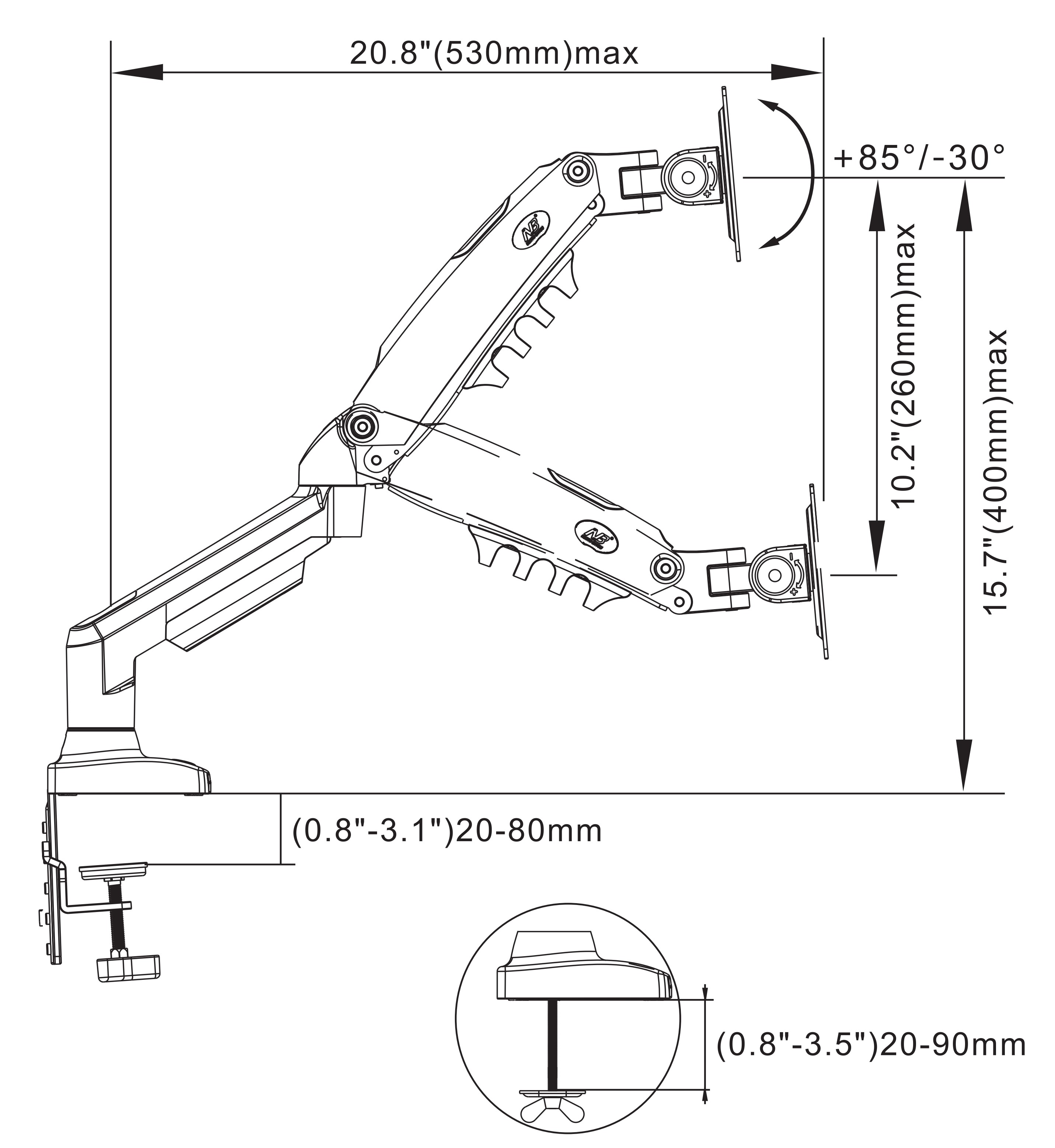 Monitor Bracket, Monitor Stand, Monitor Arm Dual F160 - NB North Bayou ...