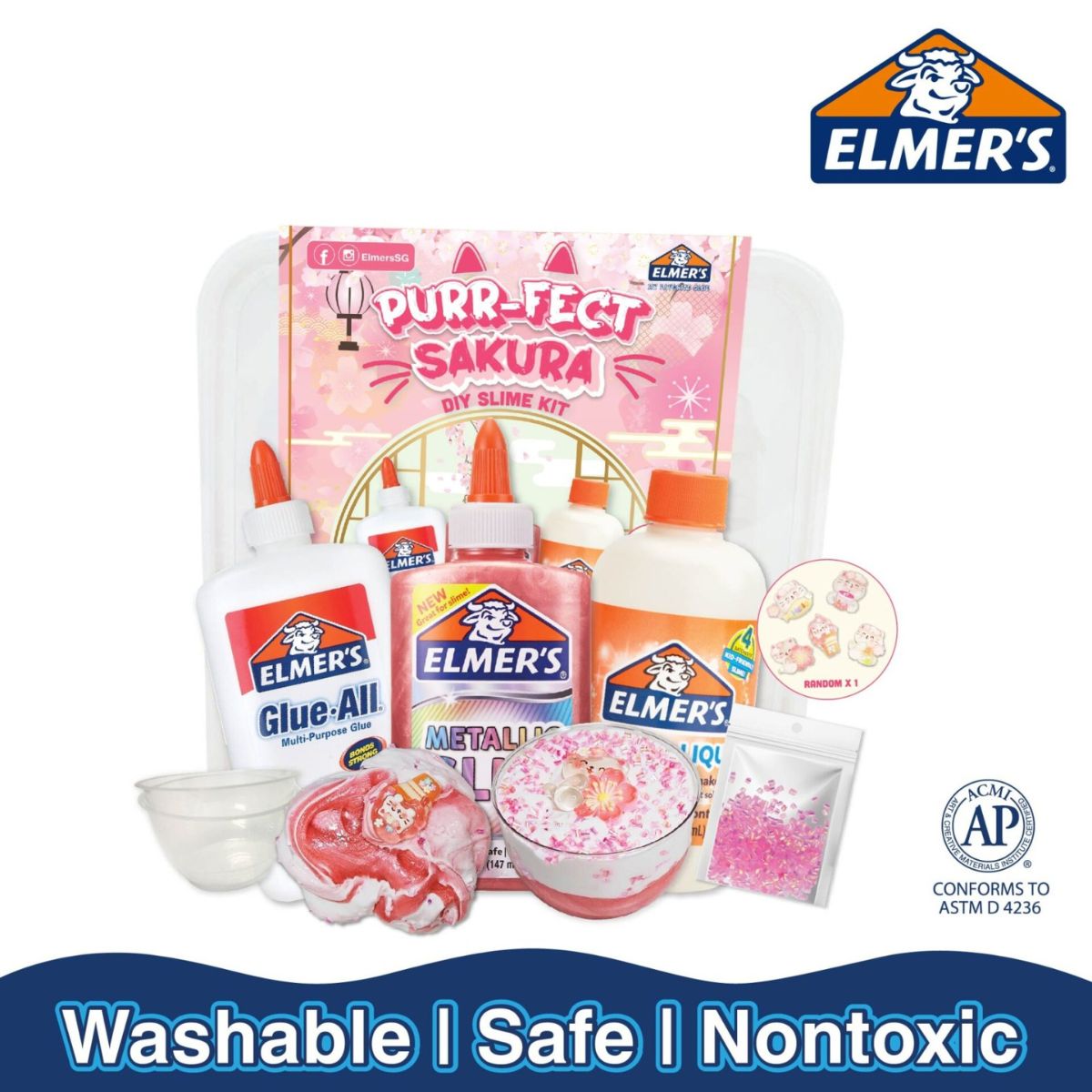 Elmers Purr-Fect Sakura Slime DIY Kit | Shopee Malaysia