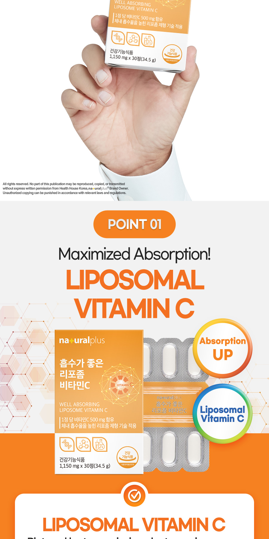 NATURALPLUS Korea High-Absorption Liposome Vitamin C, Liposomal Vitamin ...