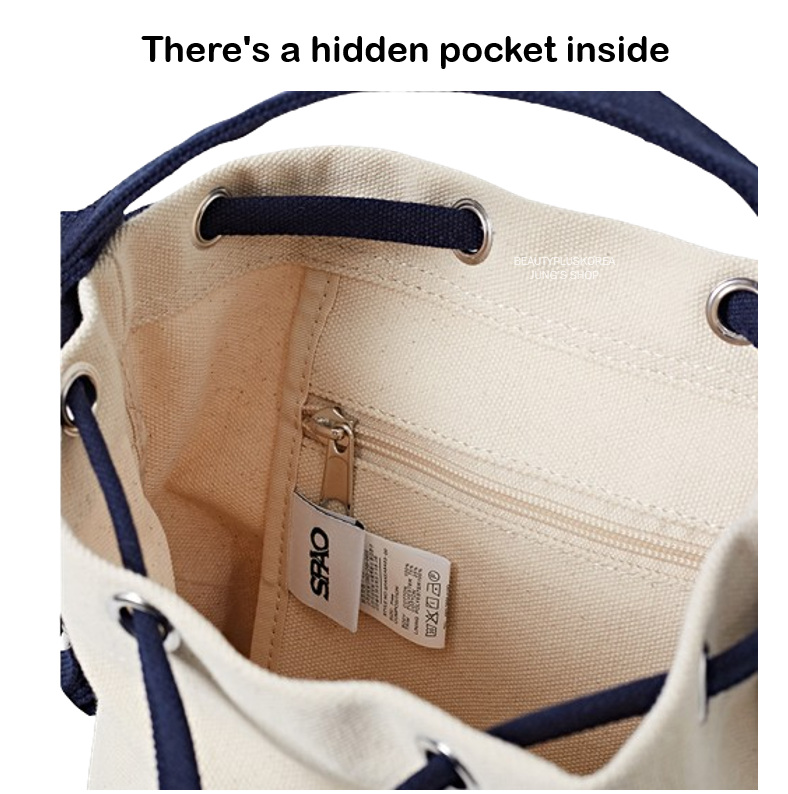 [SPAO] WOODI BEAR Collection Canvas Bucket Bag Crossbody bag WOODIE ...