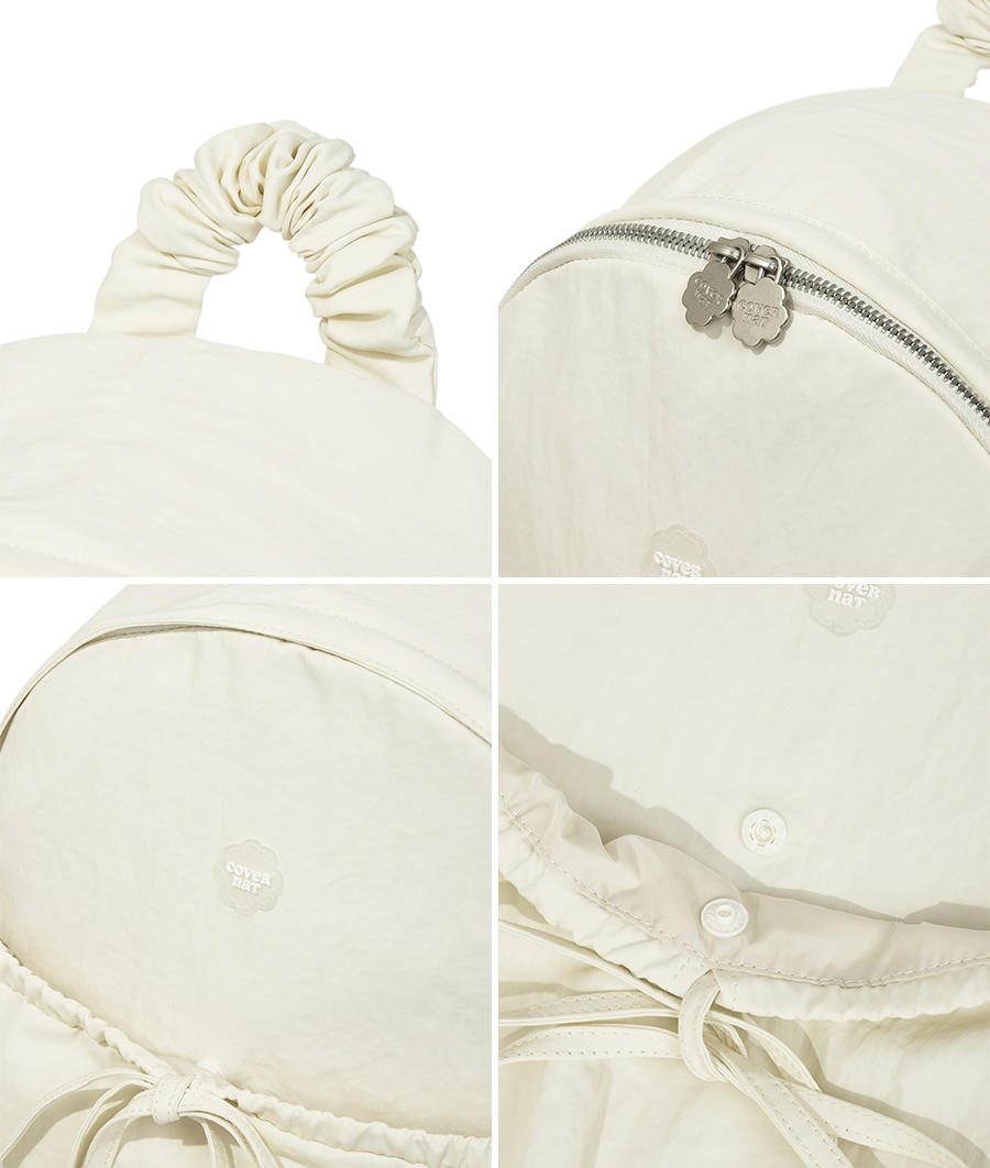 [(G)I-DLE - SHUHUA's Pick] COVERNAT Clover Heart Shirring Nylon Backpack - 5 Colors (2025 NEW ...