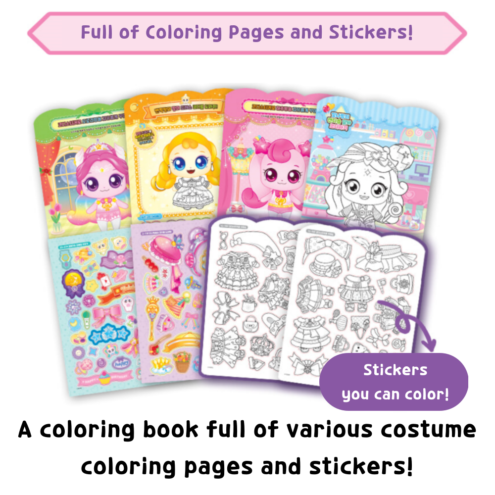 Season 5 Shooting Star Catch Teenieping Fashion Coloring Book Sticker ...