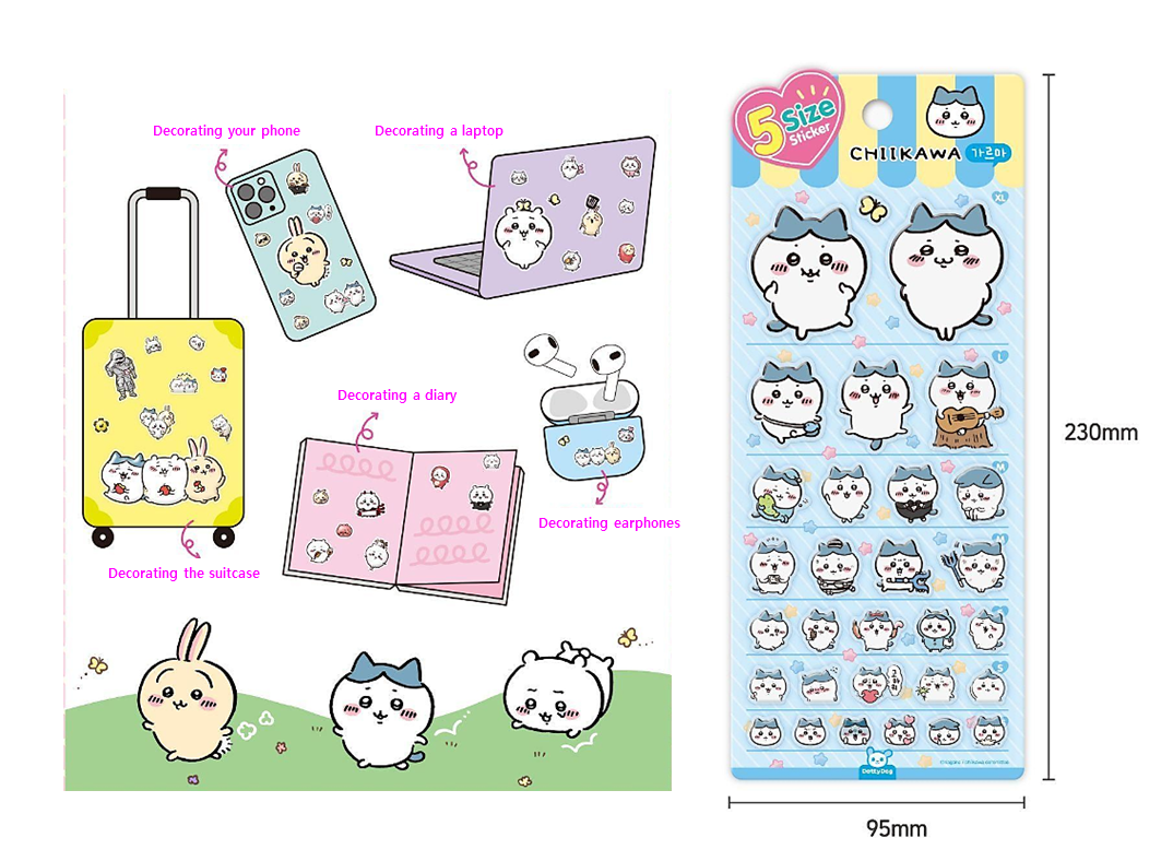 [CHIIKAWA] Five sizes of Epoxy Stickers CHIIKAWA Deco Sticker | Shopee ...