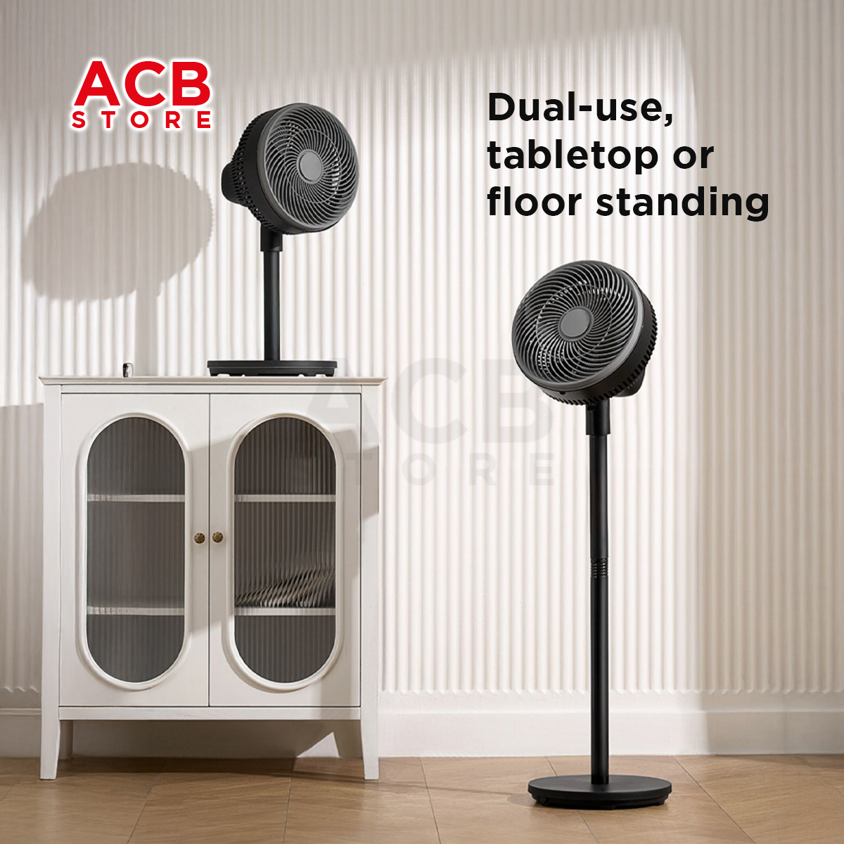 Adjustable Height Circulation Stand Fan | Tabletop Oscillating Fan ...