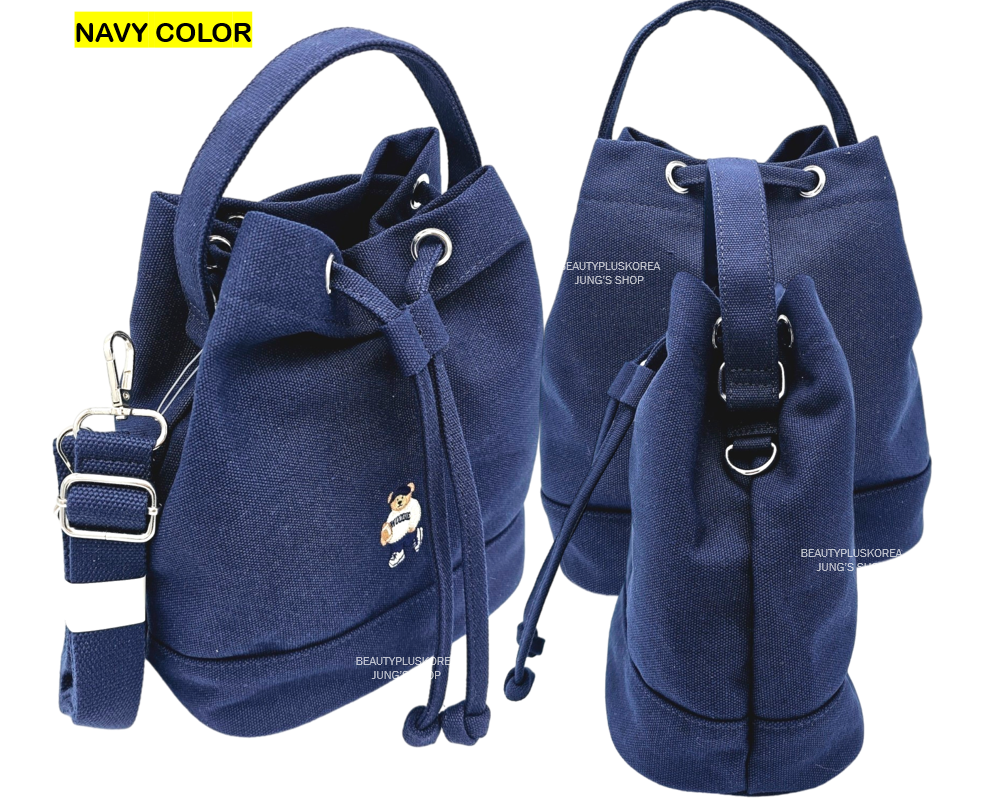 [SPAO] WOODI BEAR Collection Canvas Bucket Bag Crossbody bag WOODIE ...