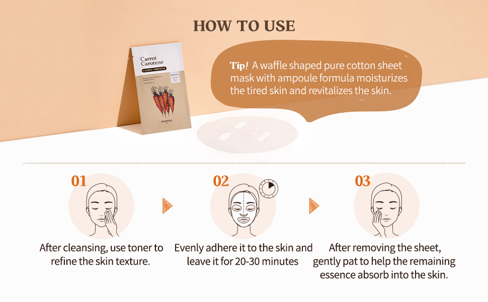 [Bundle of 10][SKINFOOD Official] Carrot Carotene Sheet Mask 10ea ...