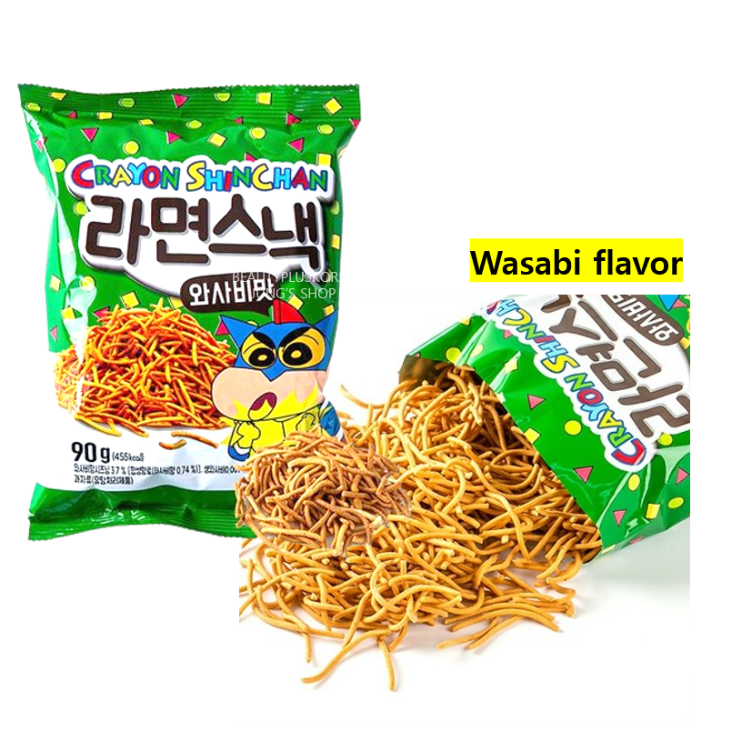 [Crayon ShinChan] Shin chan Ramen Snack 90g (BBQ/Korean Chicken/Wasabi ...