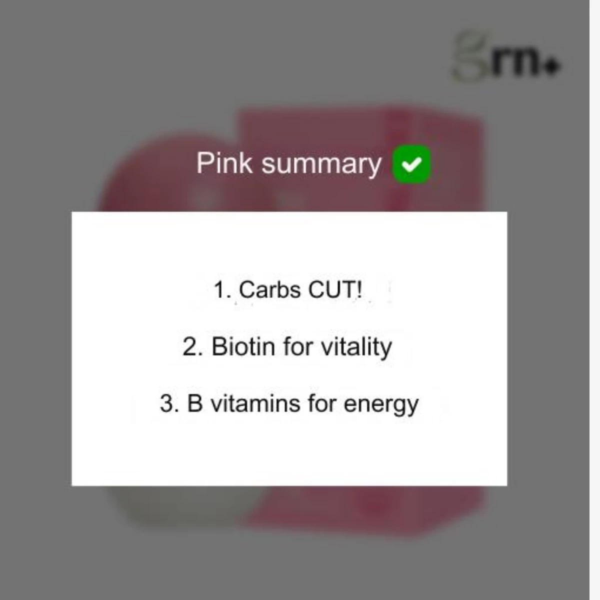 GRN+ Slim Balance & Biotin Pink is Garcinia Diet (HCA/Fat CUT ...