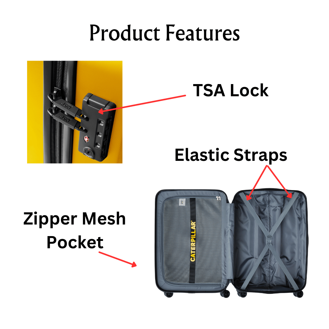 CAT | Cat Cargo | Industrial Plate 24" Medium Hardside ABS Luggage with ...