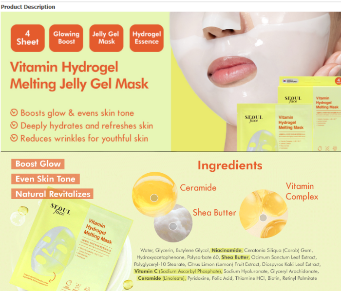[DERMAL]Hydrogel Melting Jelly Gel Mask 4ea Korean Overnight Face Mask ...