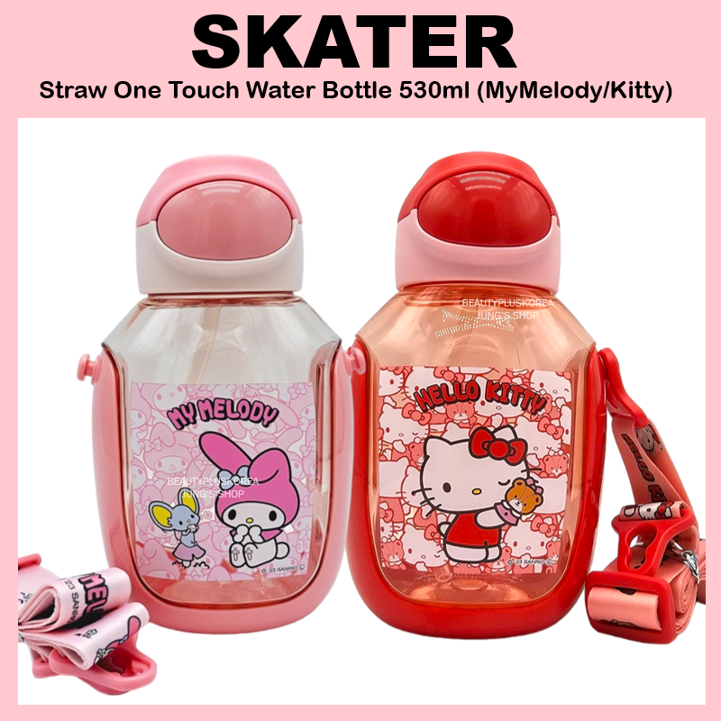 [SKATER] Straw One Touch Water Bottle 530ml PDSH6DX (MyMelody/Kitty) | Shopee Malaysia