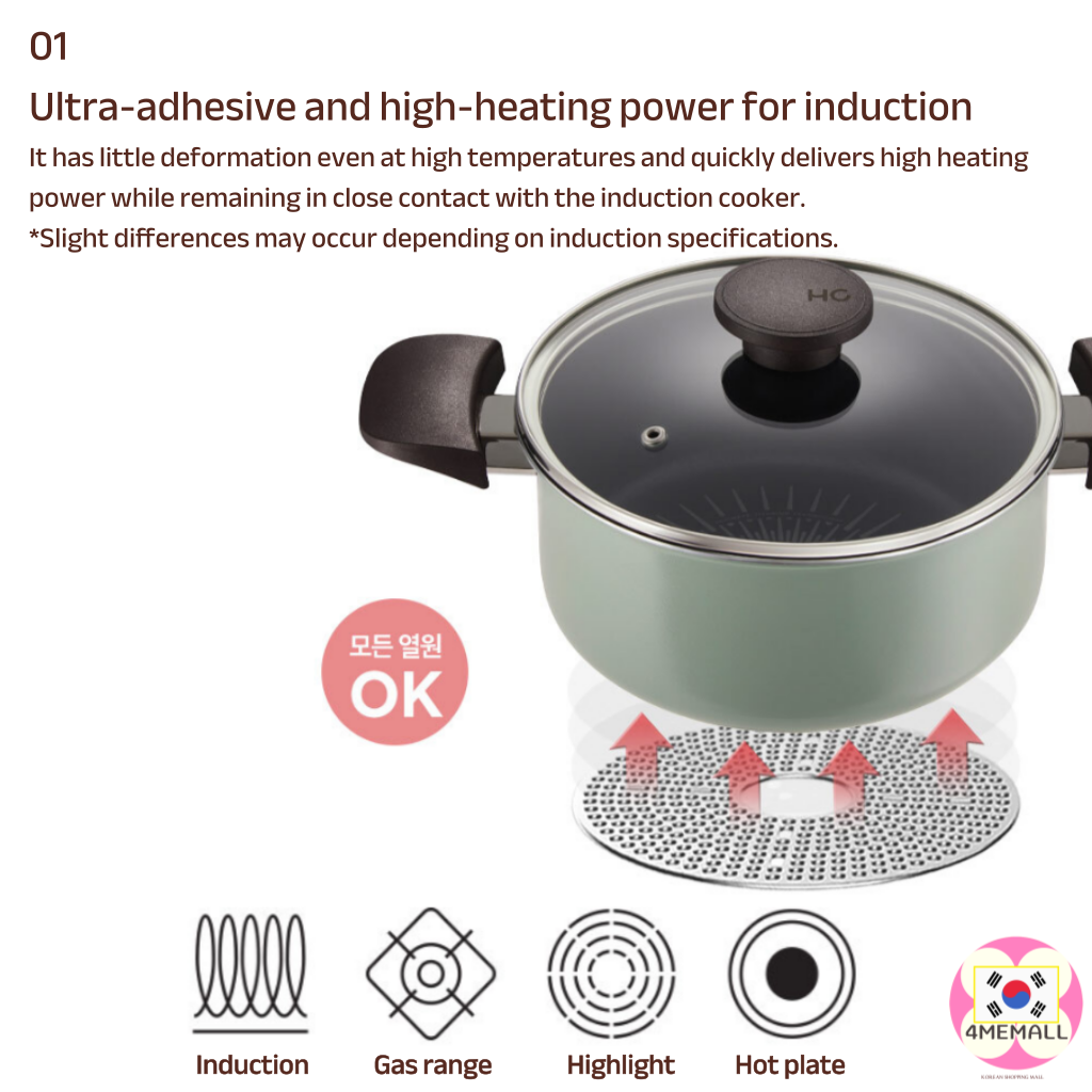 [ HC HAPPYCALL ] Verdant Titanium IH Pot 4 types 18cm, 20cm, 24cm Saucepan Milk Pan Hotpot Non ...