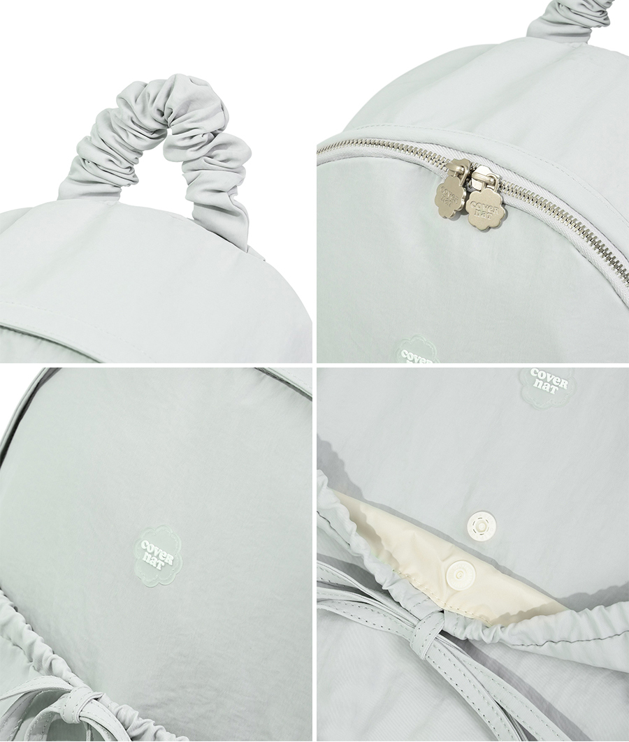 [(G)I-DLE - SHUHUA's Pick] COVERNAT Clover Heart Shirring Nylon Backpack - 5 Colors (2025 NEW ...