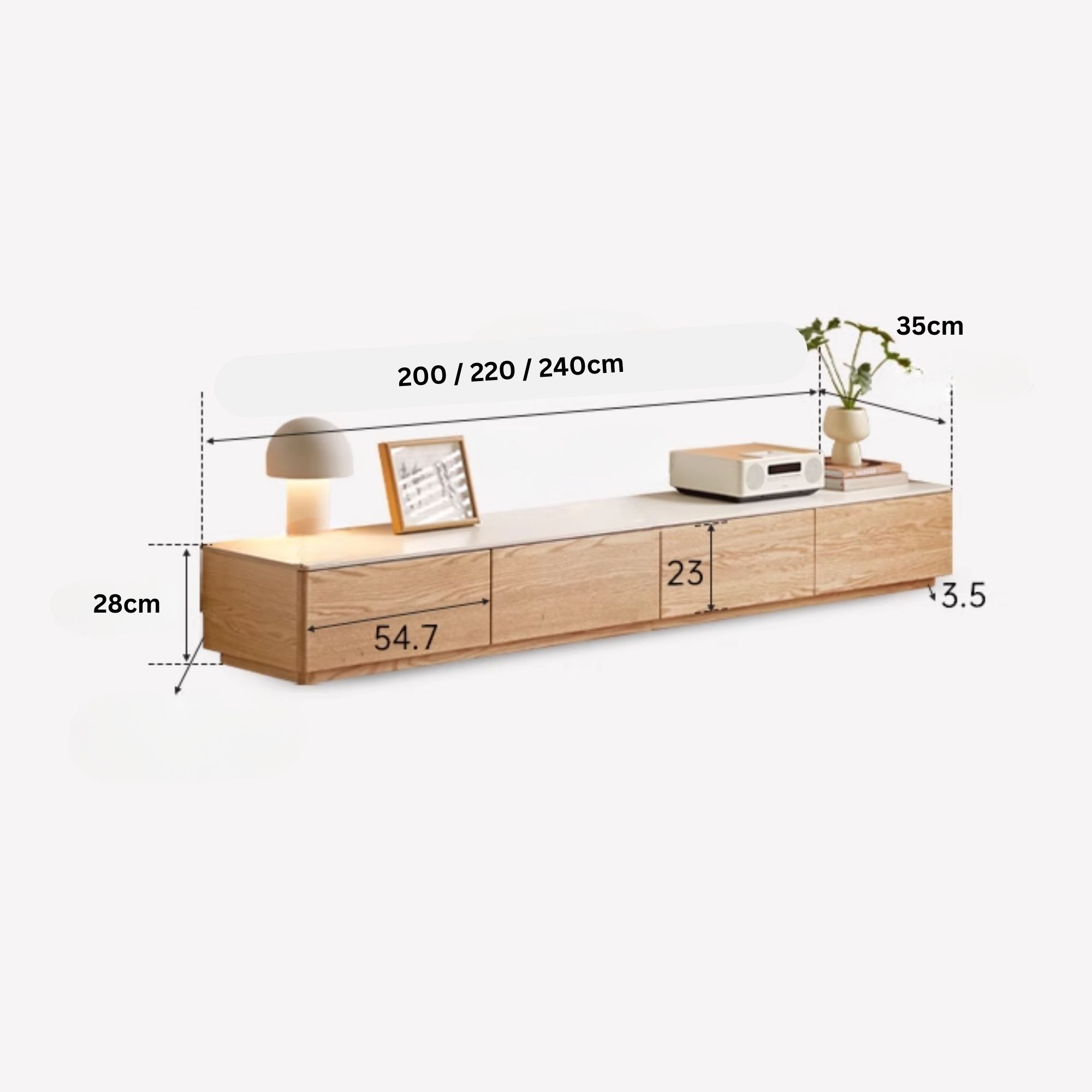 Cozylant Ted Wood TV Console / Sintered Stone TV Cabinet / Solid Oak ...