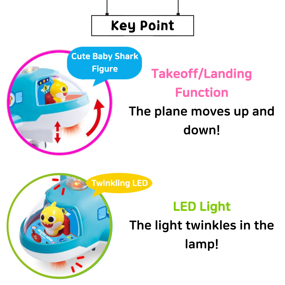 Pinkfong Baby Shark Sing Along Plane Airplane Toy Plane Toys Vehicle ...
