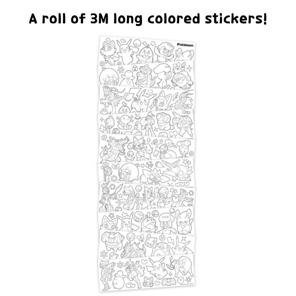 Pokémon Roll Coloring Sticker Pokemon Coloring Book Pokemon Sticker ...