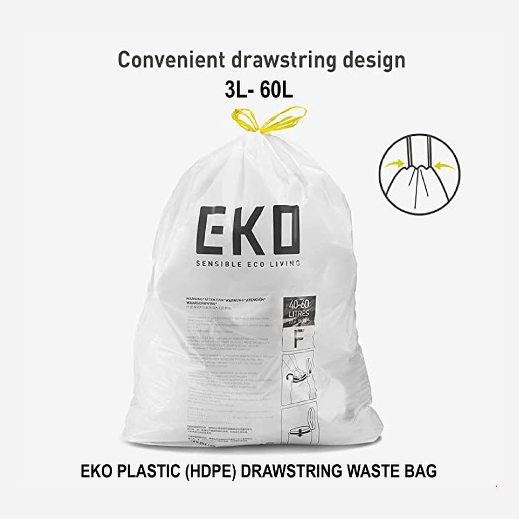 EKO Drawstring Waste Bag 3L-60L Thick Trash Bag Rubbish Bag Plastic Bag ...