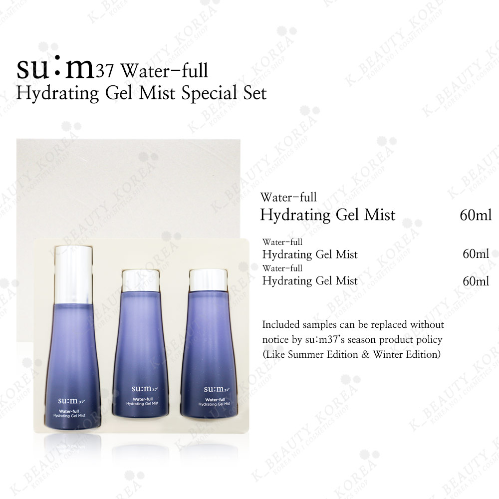 [SU:M37] SUM37 Water-full Hydrating Gel Mist Special Set [60ml x 3ea] / Skin Care Moisturizer ...
