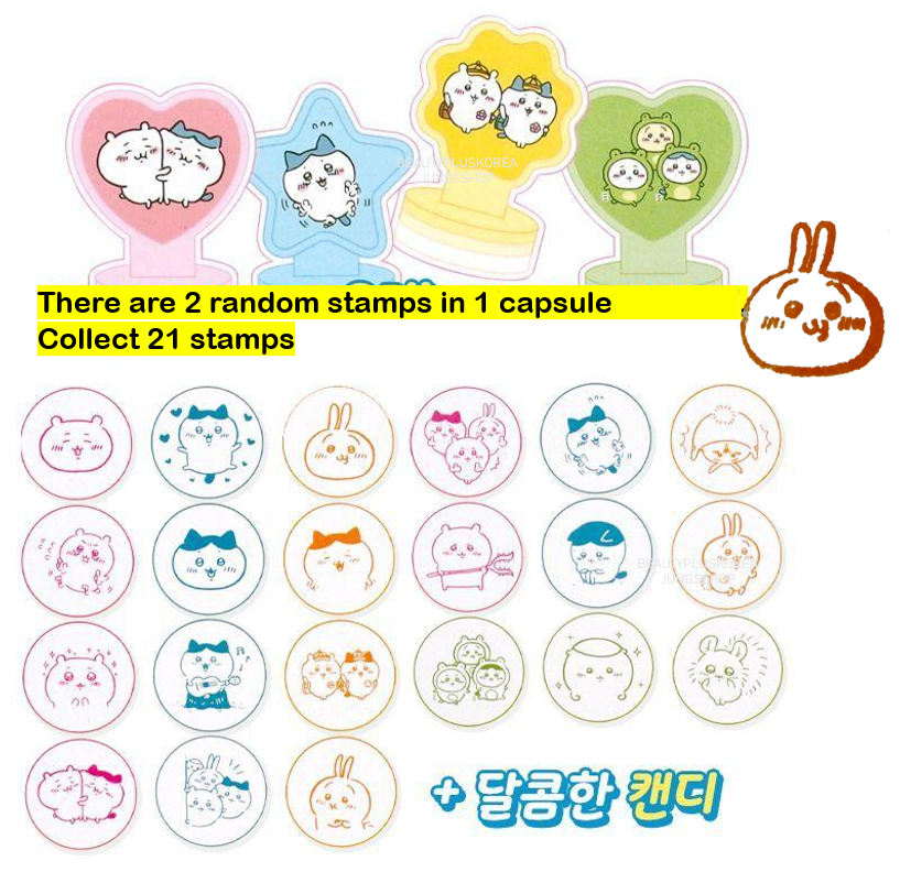 [CHIIKAWA] Random stamp 1capsule (two stamps in one capsule) HACHIWARE ...