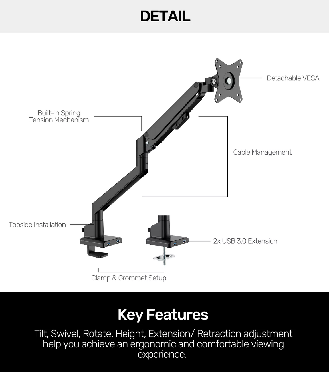 the ARYL Premium Gas Spring Arm Pro & Flex Stackable & Heavy-Duty ...
