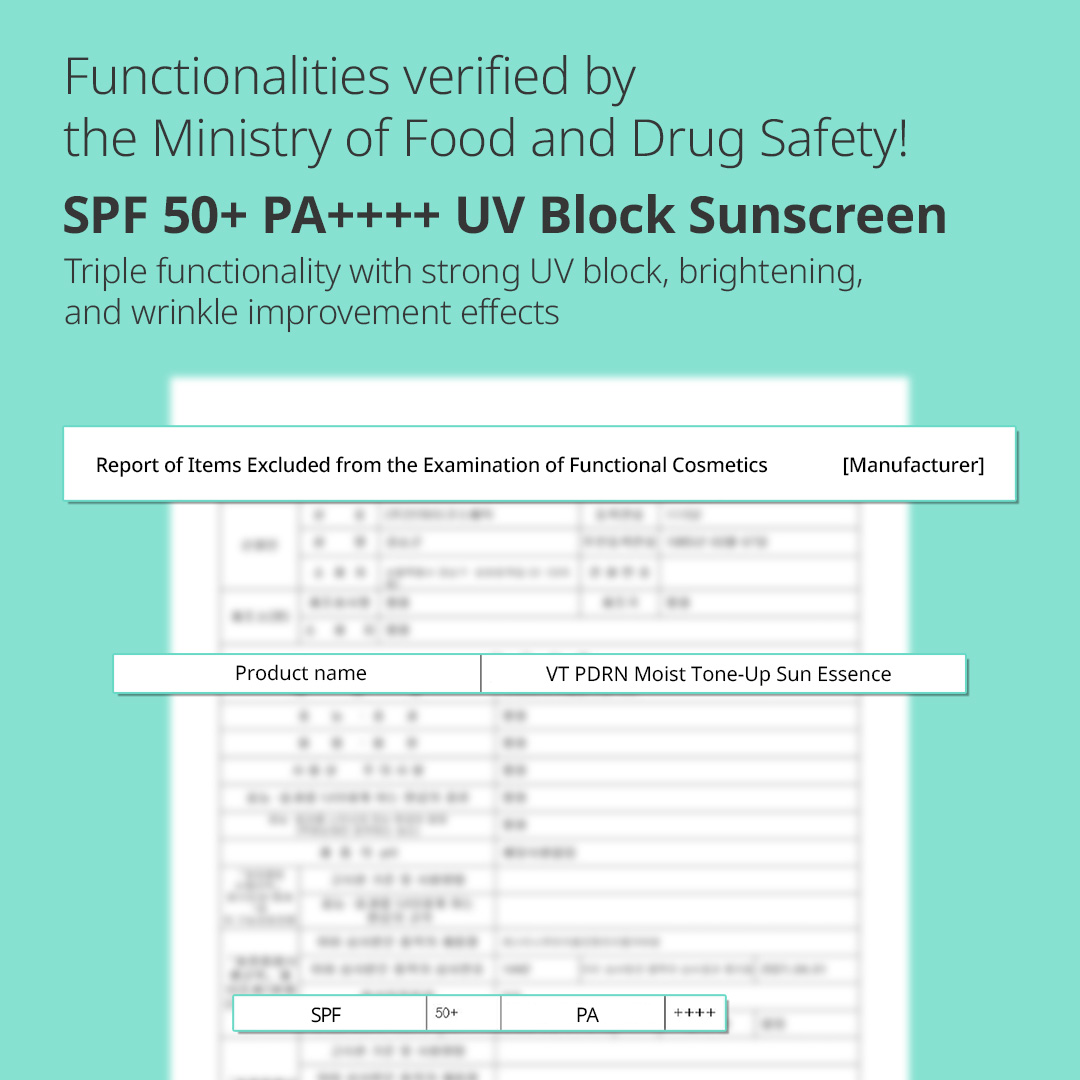 [VT] PDRN Moist Tone-up Sun Essence 50ml Watery sun essence SPF 50+, PA ...