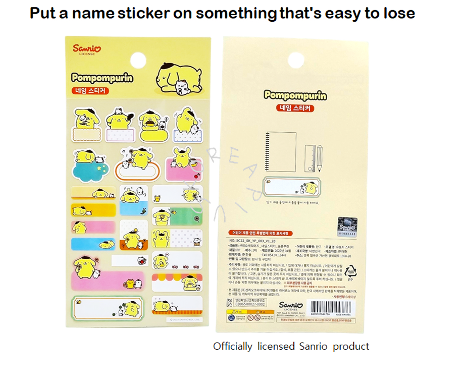 [SANRIO] NAME STICKER (Pompompurin/Kitty/Pochacco) | Shopee Malaysia