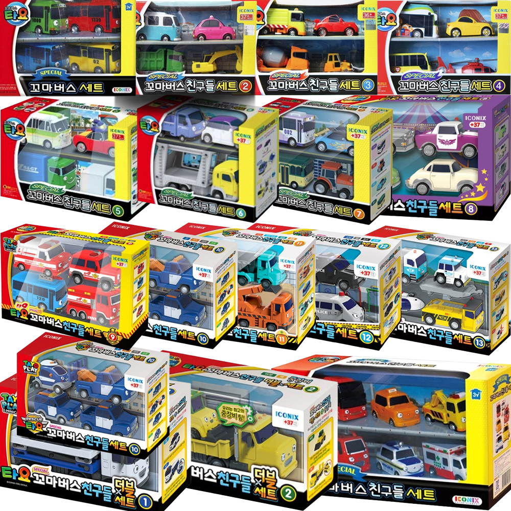 Tayo Little Bus Friends Set - Korean Cartoon Diecast Toy, Mini Car ...