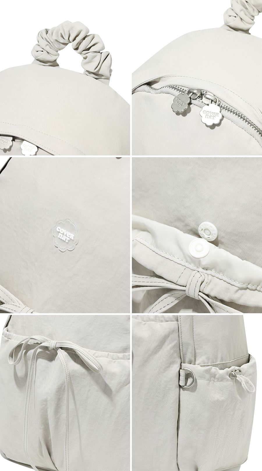 [(G)I-DLE - SHUHUA's Pick] COVERNAT Clover Heart Shirring Nylon Backpack - 5 Colors (2025 NEW ...