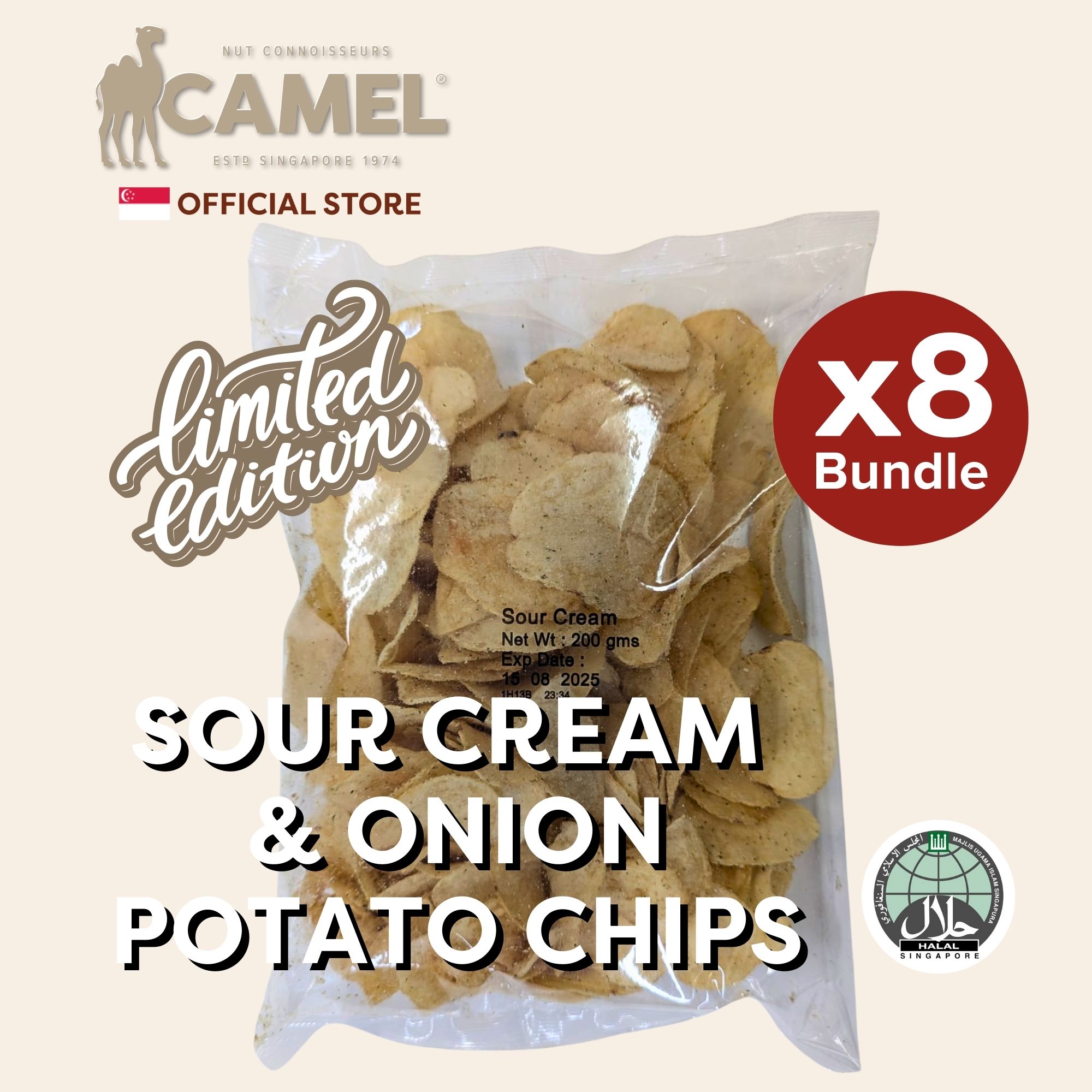 Camel Nuts Potato Chips 200G (Bundle of 8) - Halal Raya Snack | Limited ...