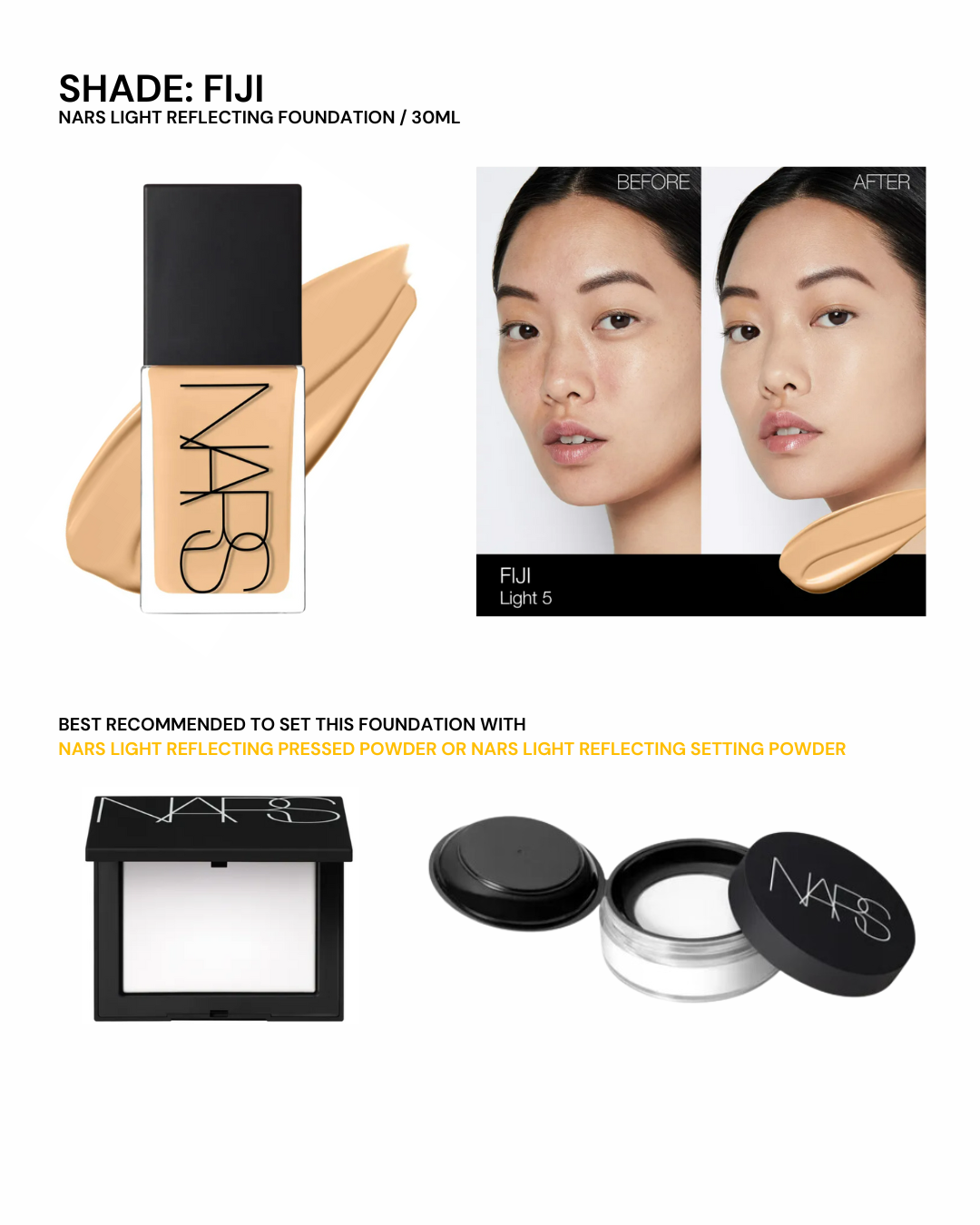 NARS Light Reflecting Foundation 30ml [Mont Blanc (Light 2) | GOBI (Light 3) | FIJI] - Beureka ...