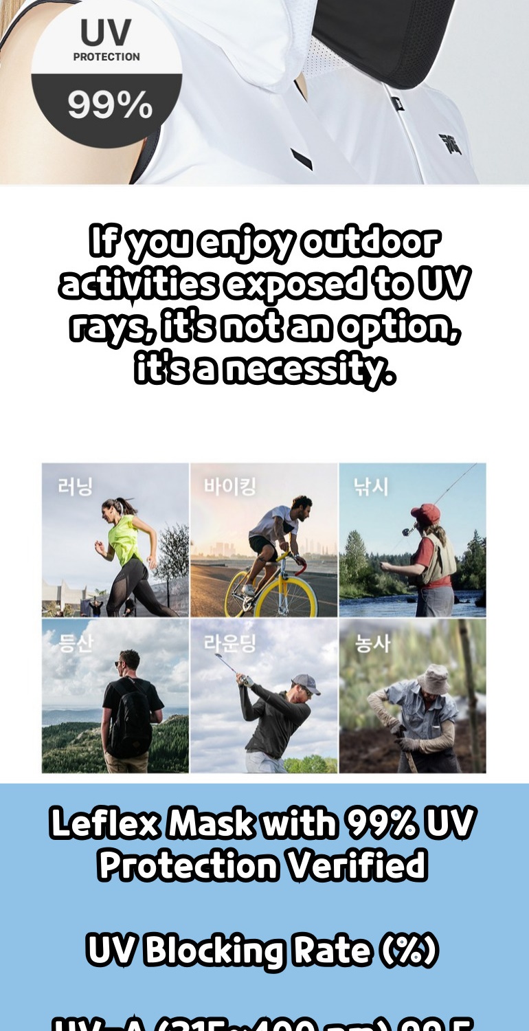 LeFlex UV Protection Golf Mask Face Sunshade Women Men Cool Premium free size 3Color(Black ...