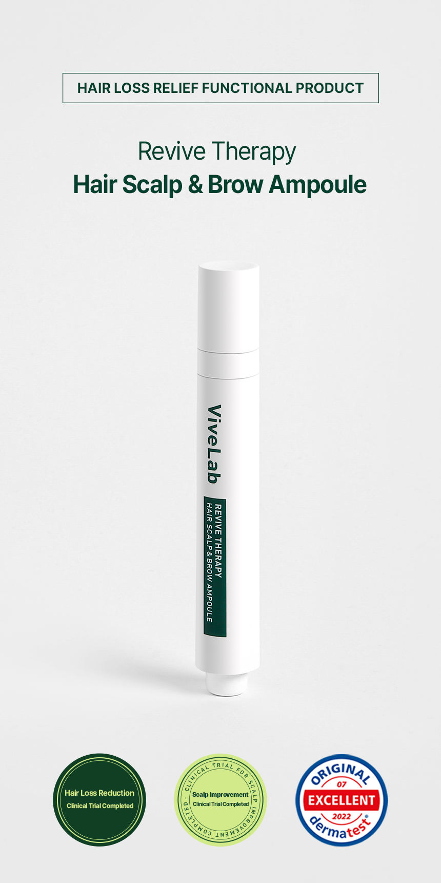 Vivelab Revive Therapy Hair Scalp and Brow Ampoule 15ml + Revi Solution Anti Hair Loss Scalp ...