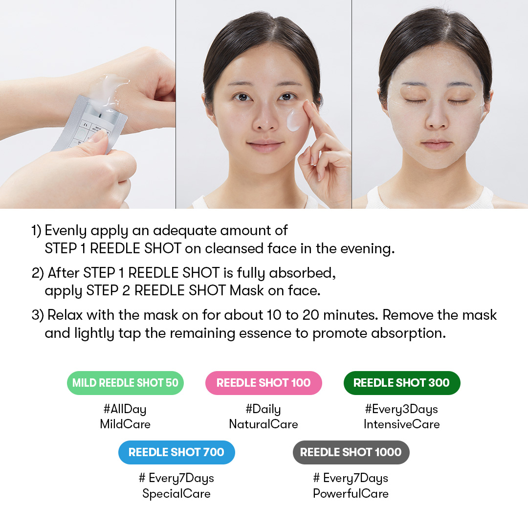 [VT] Reedle Shot 100 2Step Mask (100 / 300) Skin Condition Improvement, All-in-One Mask ...